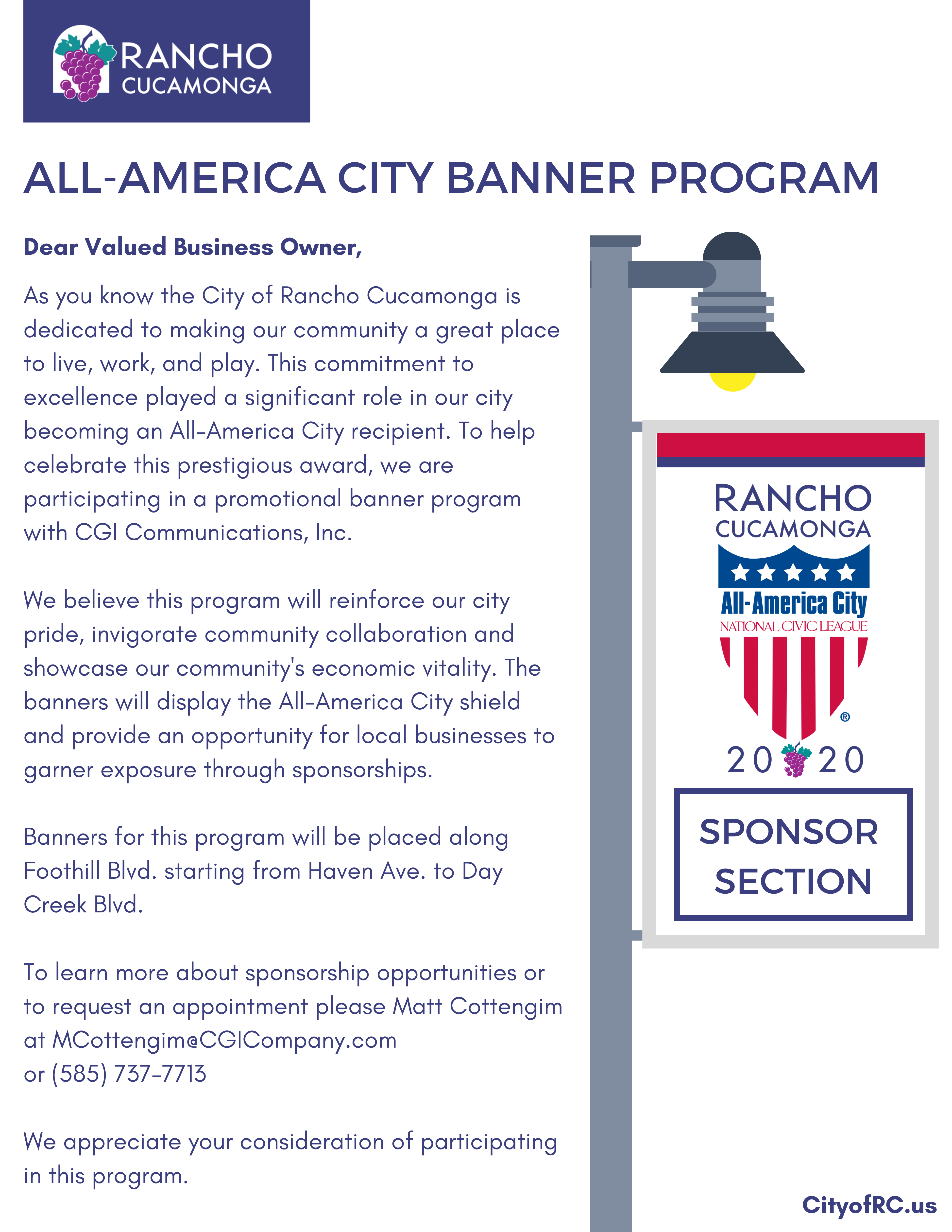 All-America City Banner Program | City of Rancho Cucamonga